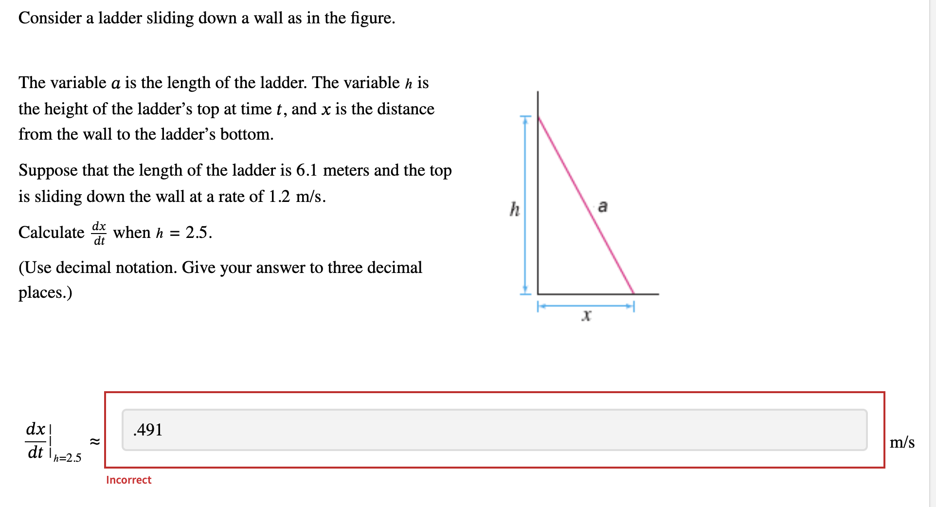Solved Consider a ladder sliding down a wall as in the | Chegg.com