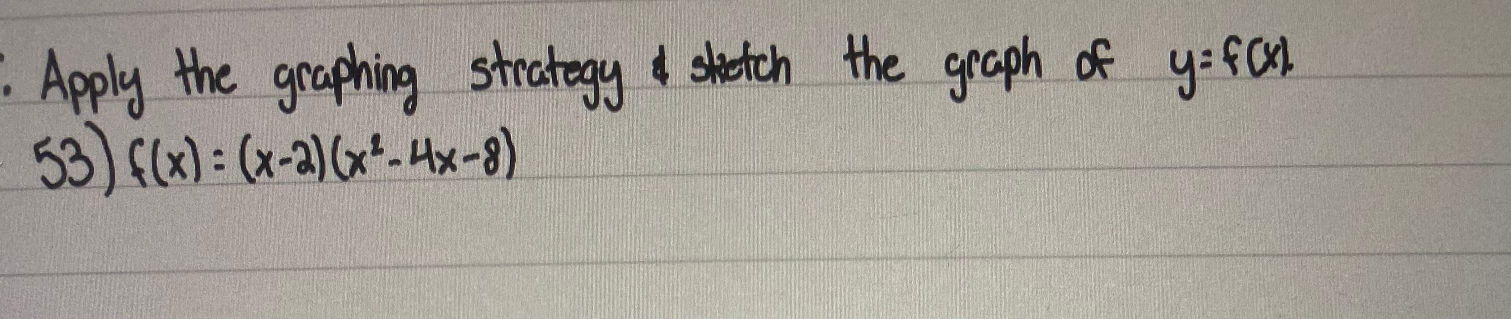 Solved Apply the graphing strategy and sketch the graph of | Chegg.com