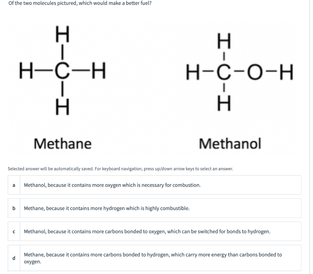 Solved Of the two molecules pictured, which would make a | Chegg.com