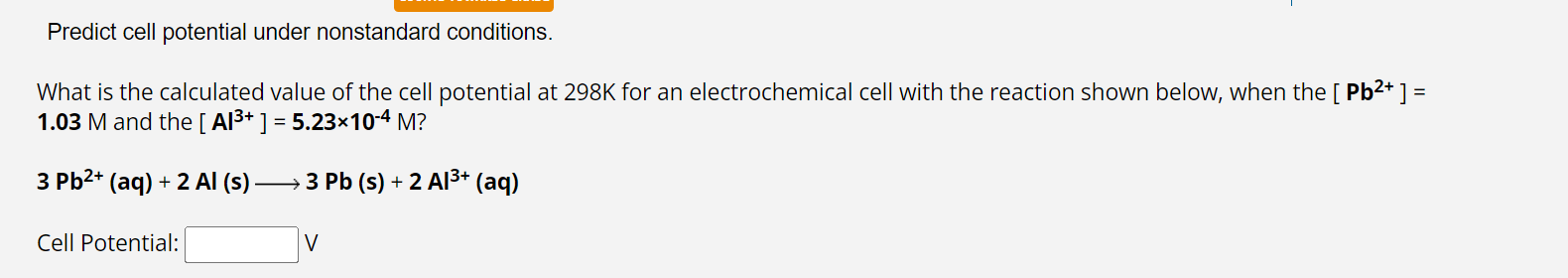 Solved Predict cell potential under nonstandard | Chegg.com