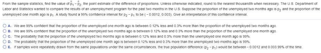 Solved From the sample statistics, find the value of p-P2. | Chegg.com