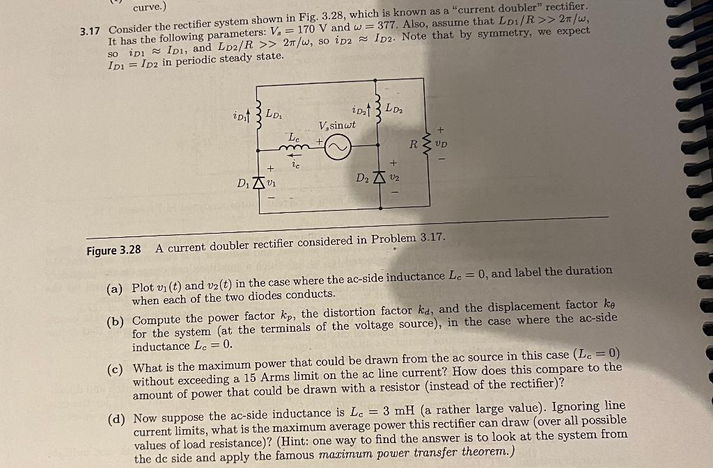 Solved 3.17 Consider the rectifier system shown in Fig. | Chegg.com
