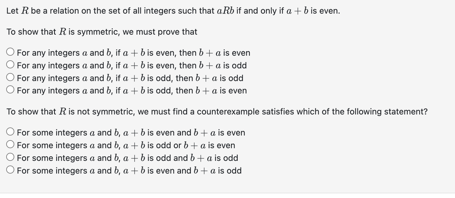 Solved Let R be a relation on the set of all integers such | Chegg.com