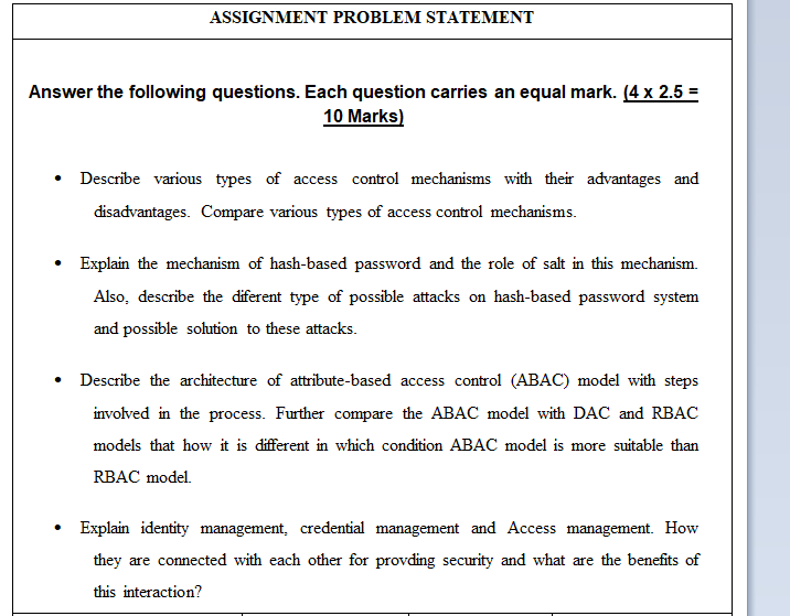 Solved Answer the following questions. Each question carries | Chegg.com