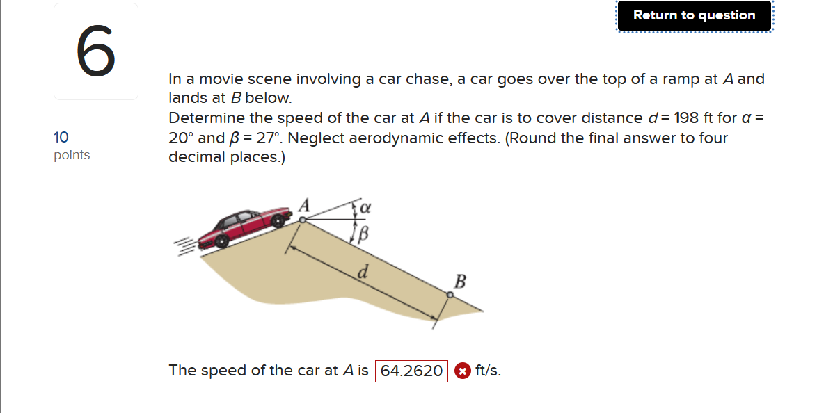 In a movie scene involving a car chase, a car goes | Chegg.com