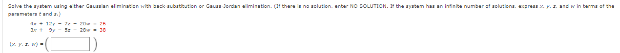 Solved Solve the system using either Gaussian elimination | Chegg.com