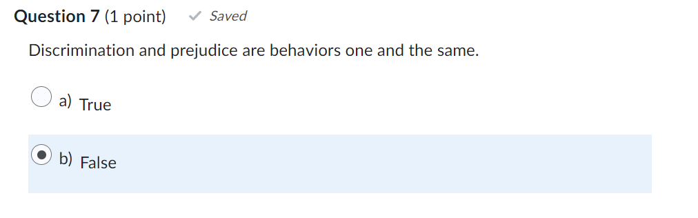 Solved Discrimination and prejudice are behaviors one and | Chegg.com