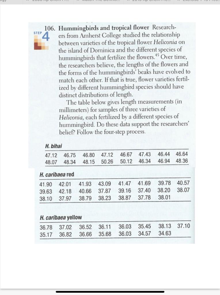 Solved STEP 106. Hummingbirds and tropical flower Research- | Chegg.com