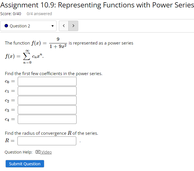 Solved Assignment 10.9: Representing Functions with Power | Chegg.com