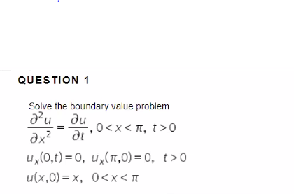Solved QUESTION 1 Solve the boundary value problem да ди | Chegg.com