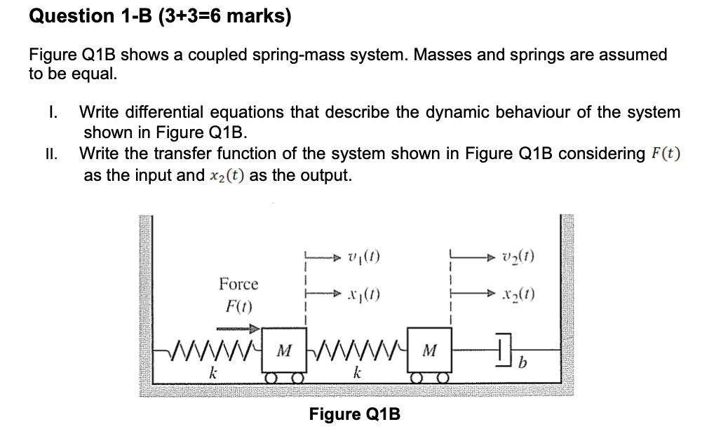 Solved Question 1-B ( 3+3=6 marks) Figure Q1B shows a | Chegg.com