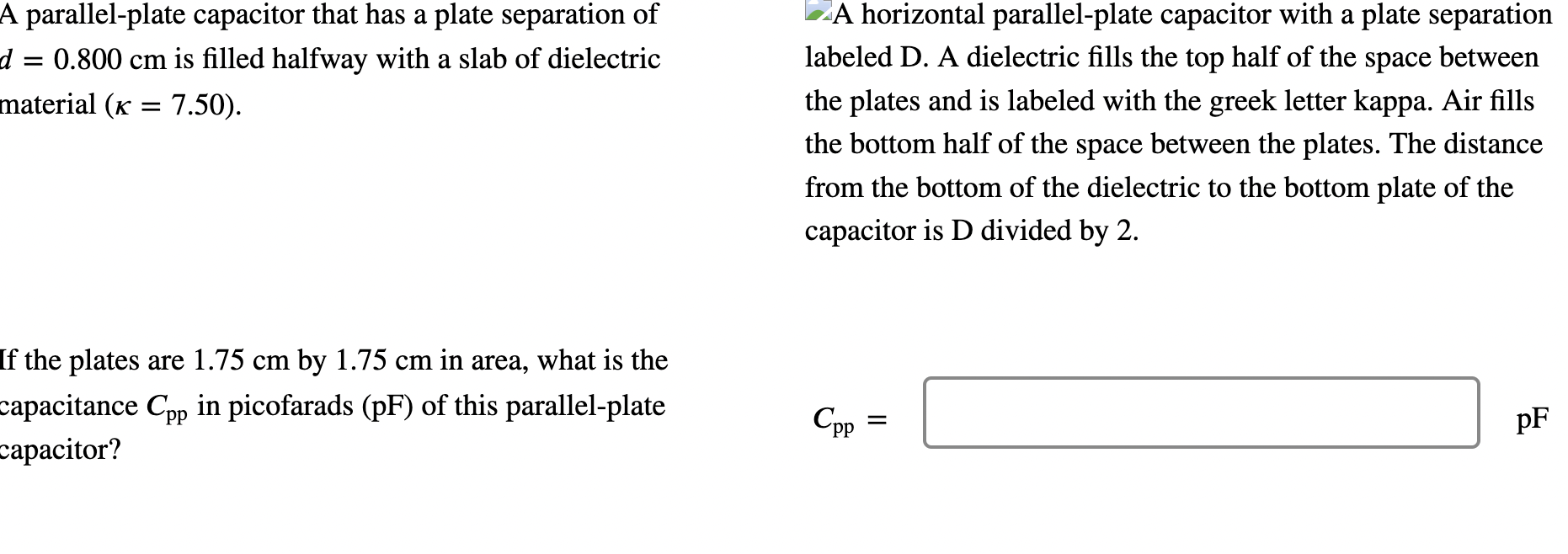 Solved A parallel-plate capacitor that has a plate | Chegg.com