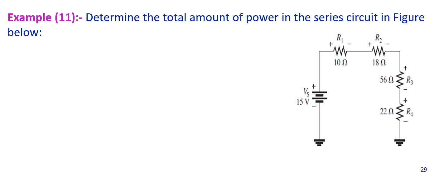 Solved Example (11):- Determine the total amount of power in | Chegg.com