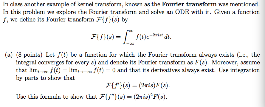 Solved In class, another example of kernel transform, known | Chegg.com