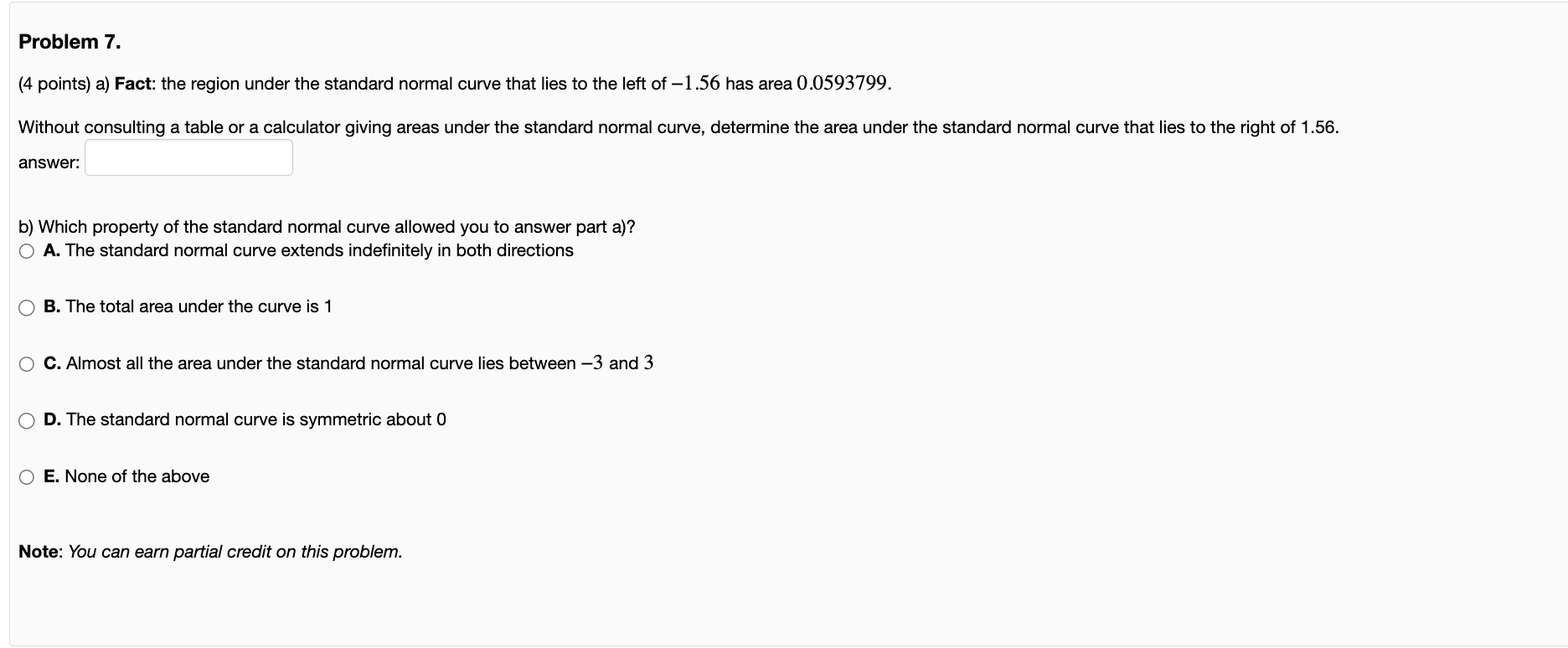 Solved Problem 7. (4 points) a) Fact: the region under the | Chegg.com