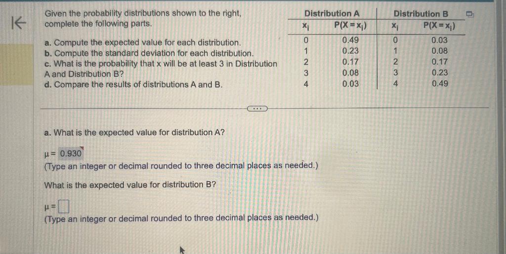 Solved Given the probability distributions shown to the | Chegg.com