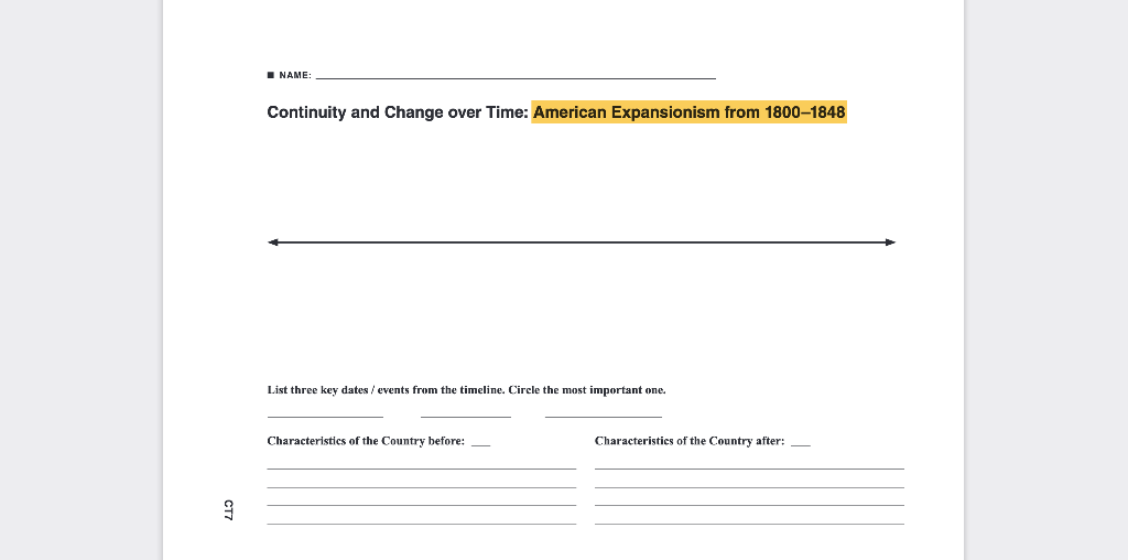 NAME Continuity and Change over Time: American | Chegg.com
