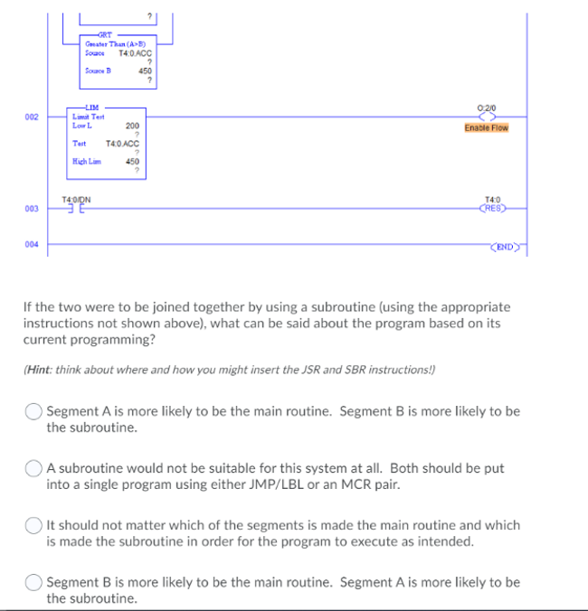 Solved A PLC program has been designed to control a conveyor | Chegg.com