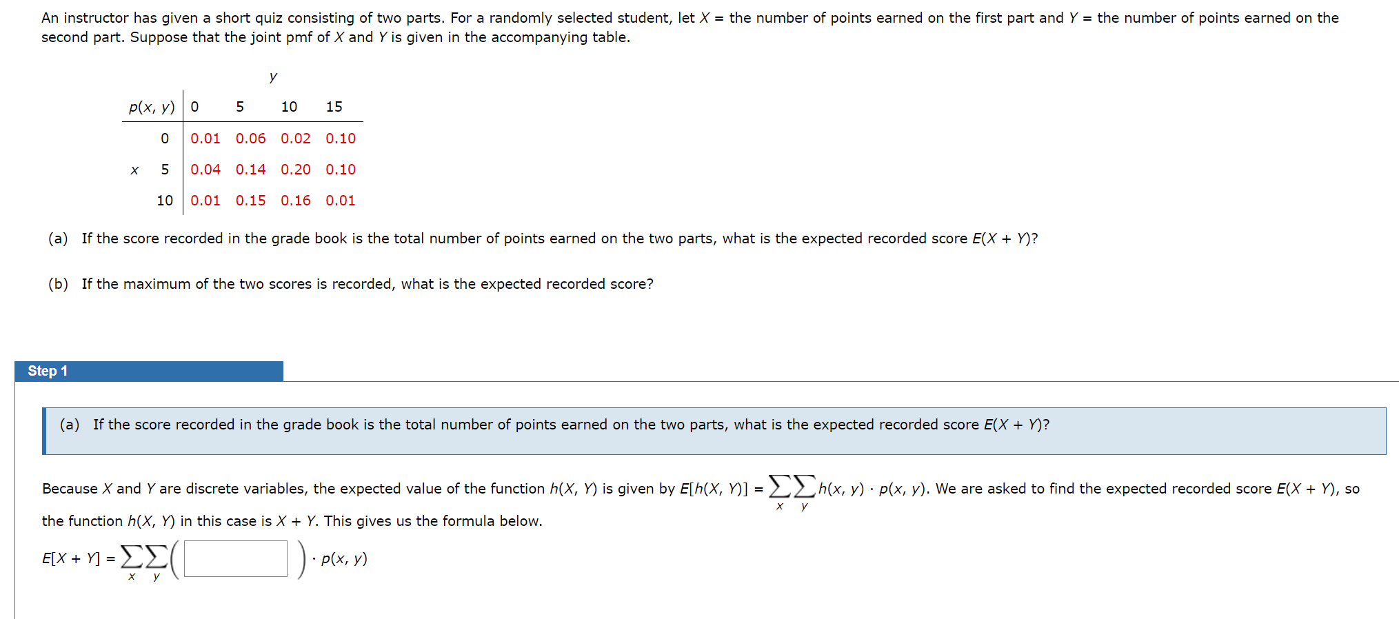 Solved second part. Suppose that the joint pmf of X and Y is | Chegg.com
