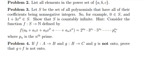 Solved Problem 2. List all elements in the power set of | Chegg.com