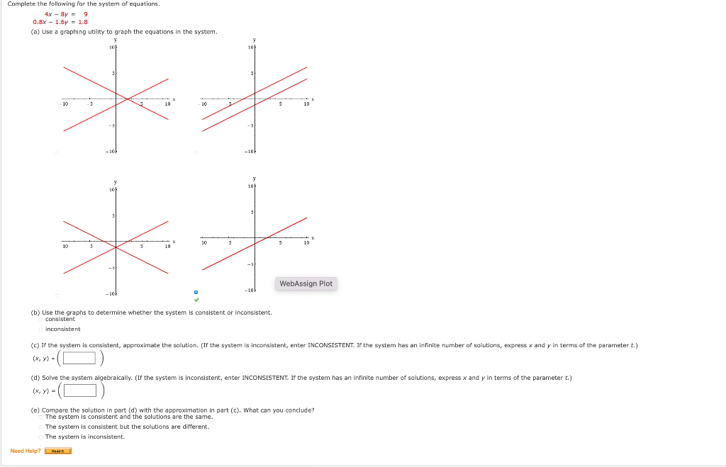 Solved Complete the following far the system of equations. | Chegg.com