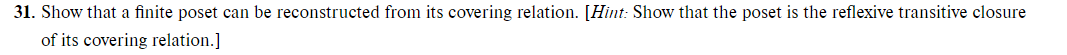 Solved Show that a finite poset can be reconstructed from | Chegg.com