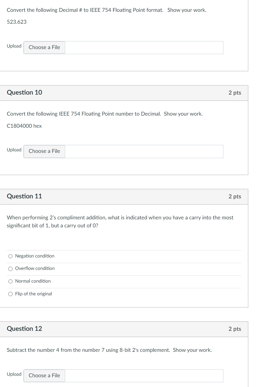 Solved Convert the following Decimal \# to IEEE 754 Floating | Chegg.com