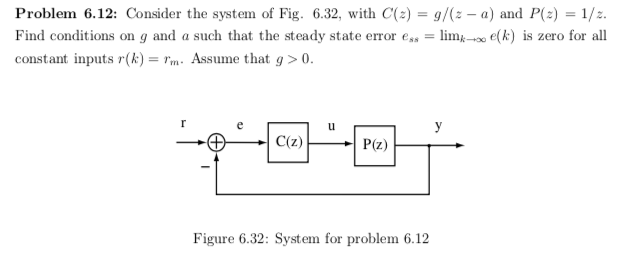 Solved Problem 6.12: Consider the system of Fig. 6.32, with | Chegg.com