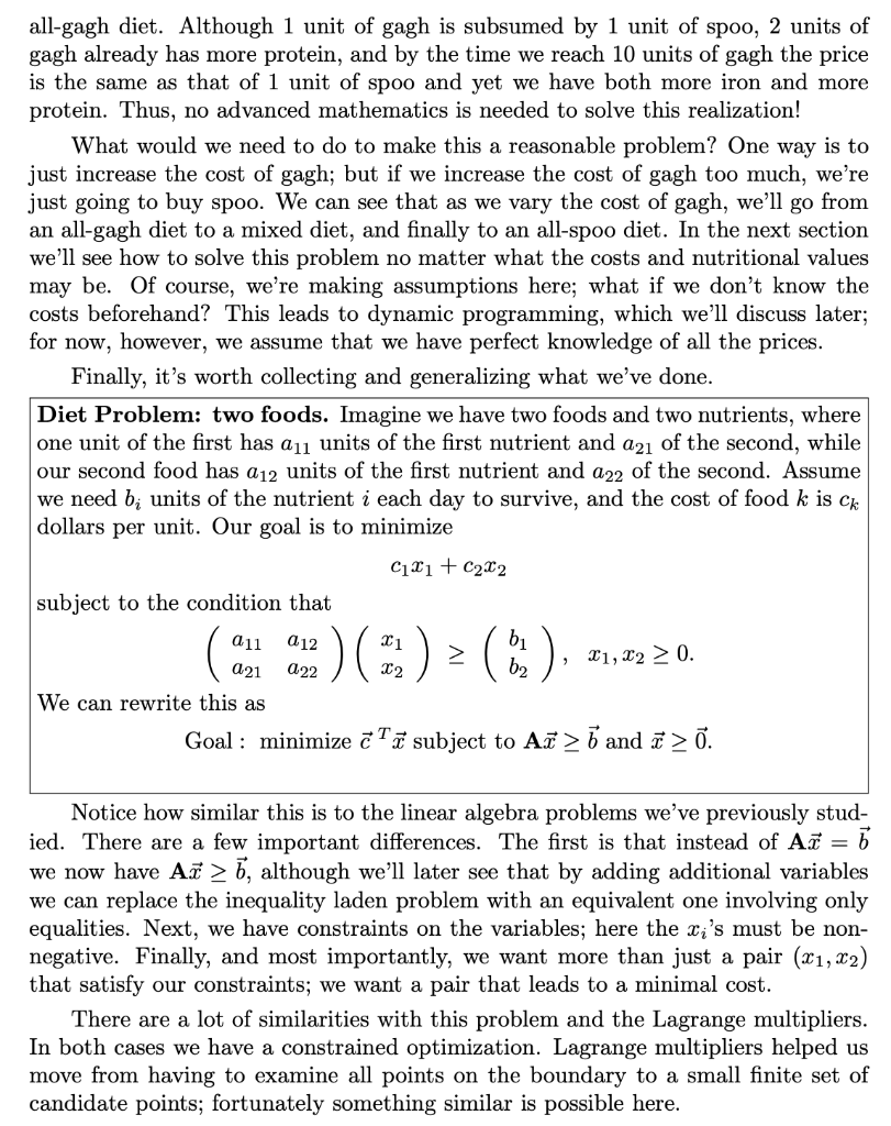 Solved Consider the diet problem a) State the dual problem. | Chegg.com