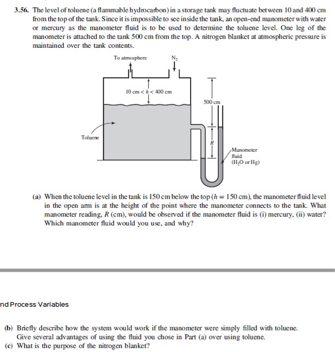 Solved 3.56. The level of toluene (a flammable hydrocarbon) | Chegg.com
