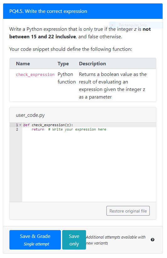 Solved PQ4.5. Write the correct expression Rectangular Snip | Chegg.com