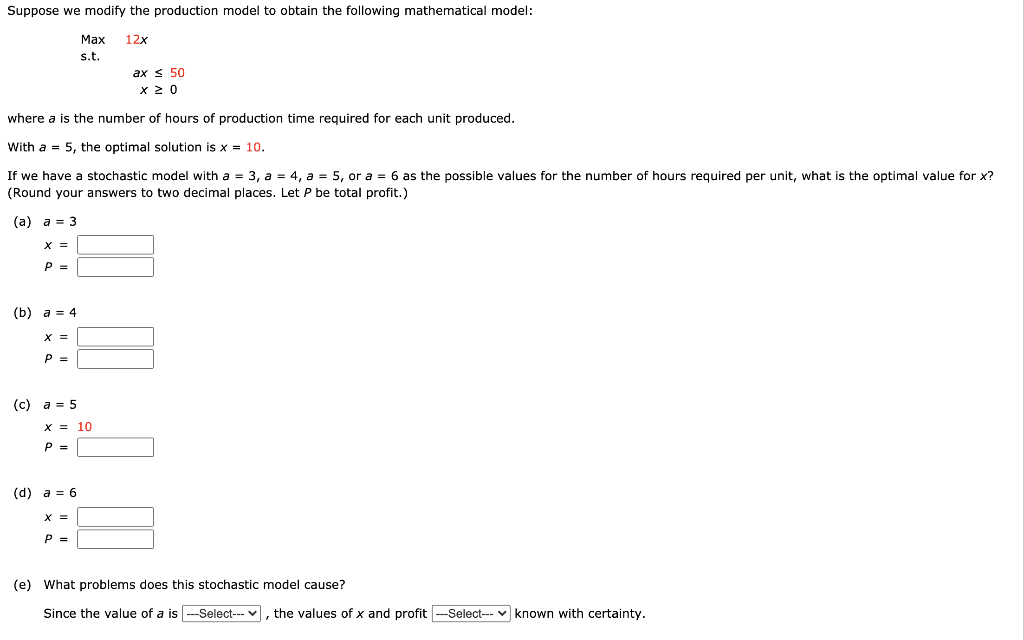 Solved Suppose we modify the production model to obtain the | Chegg.com