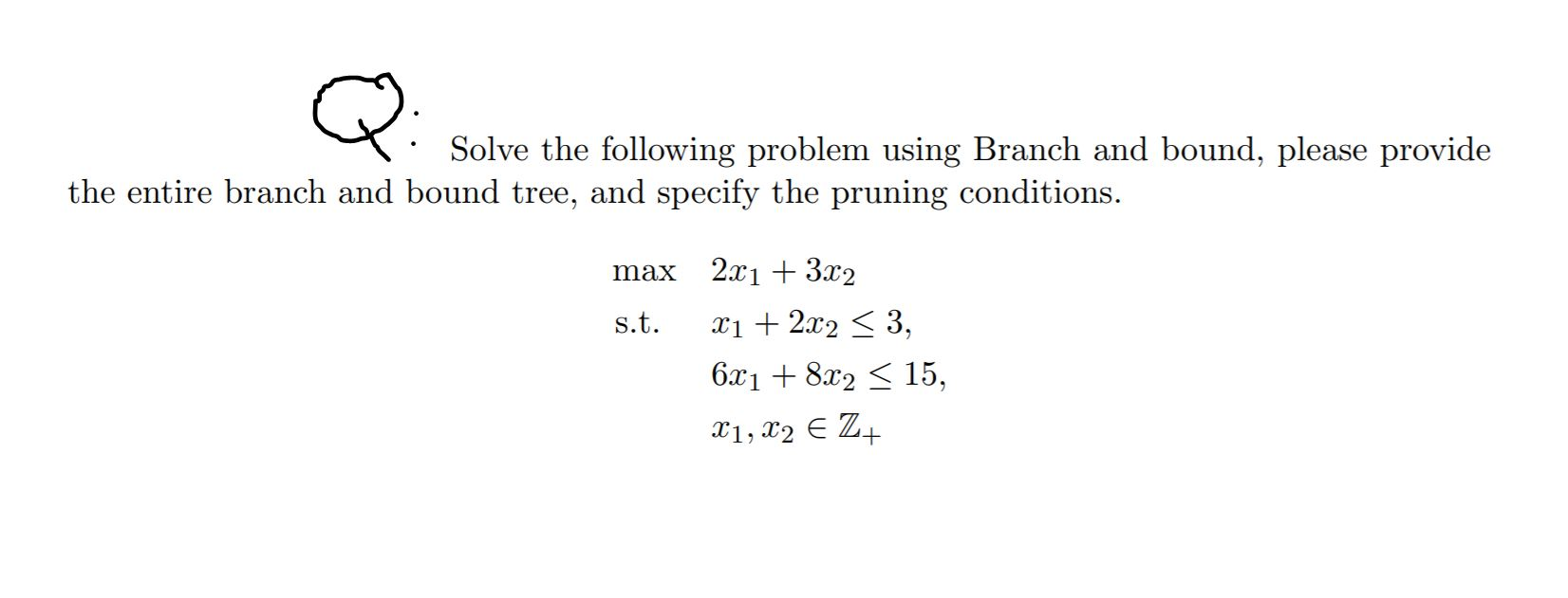 Solved Q: Solve the following problem using Branch and | Chegg.com