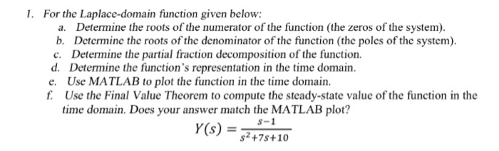 Solved . For the Laplace-domain function given below a. | Chegg.com