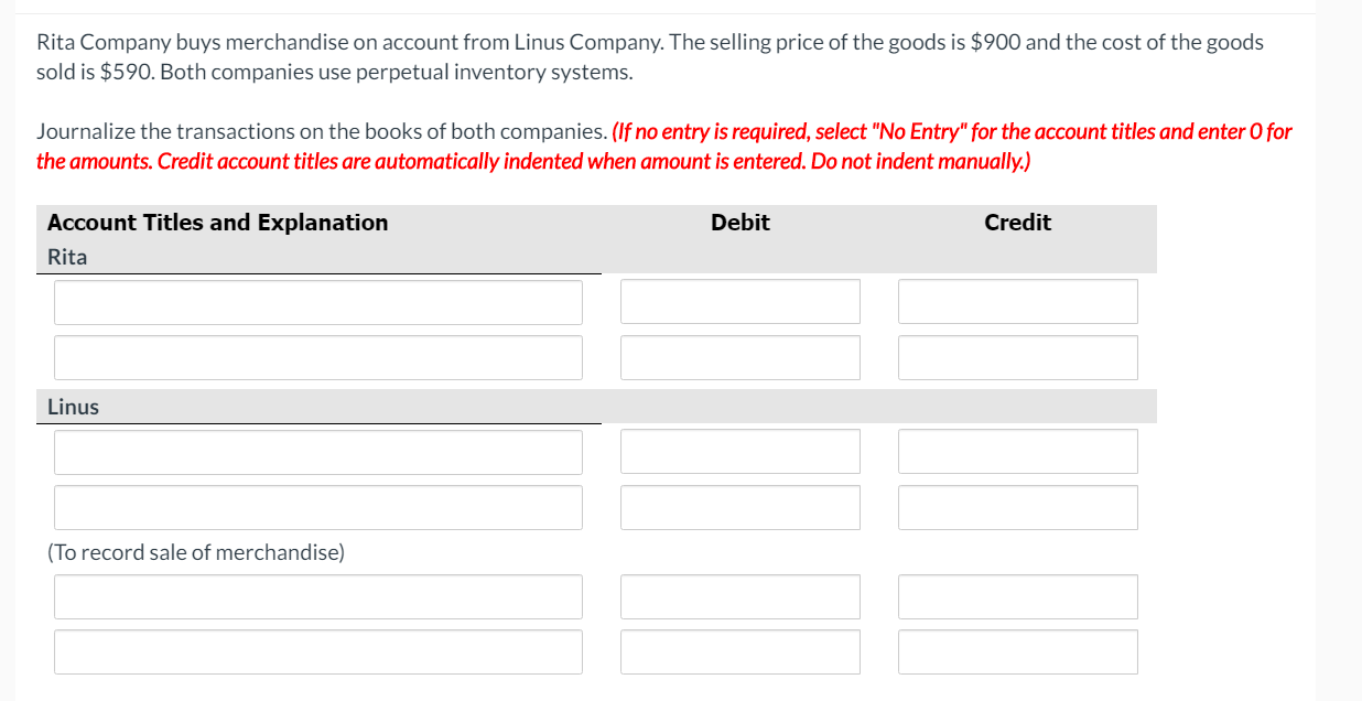 Solved Rita Company buys merchandise on account from Linus | Chegg.com