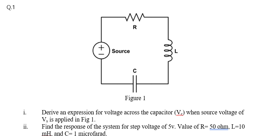 Solved Q. 1Figure 1i. ﻿Derive an ﻿expression for voltage | Chegg.com