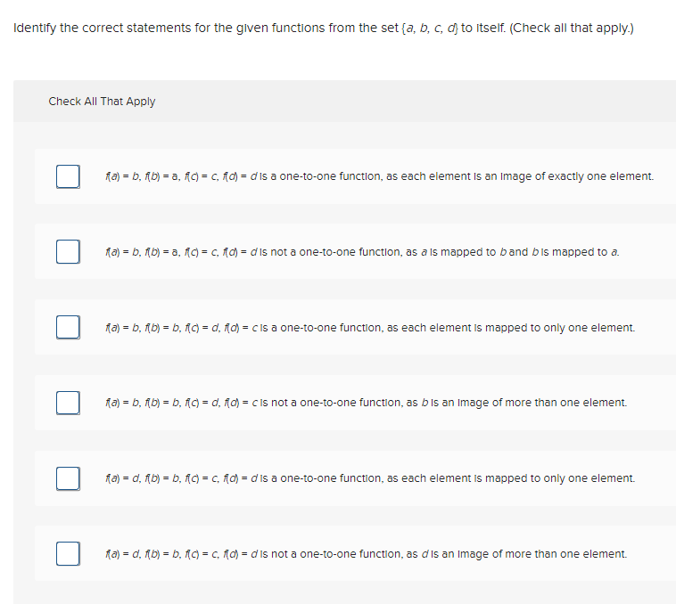 Solved Identify the correct statements for the given | Chegg.com