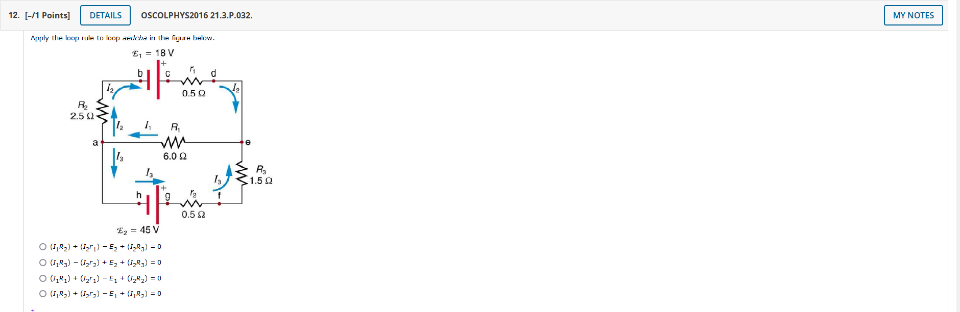 Solved 12. [-/1 Points] DETAILS OSCOLPHYS2016 21.3.P.032. MY | Chegg.com