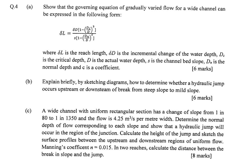 Solved Q.4 (a) Show that the governing equation of gradually | Chegg.com