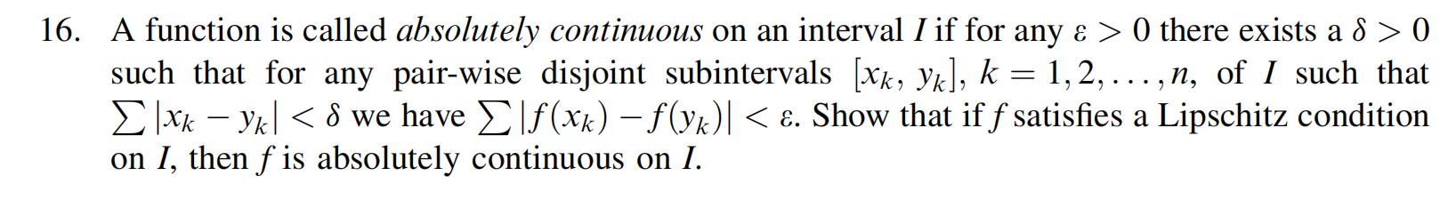 Solved 6 A Function Is Called Absolutely Continuous On An