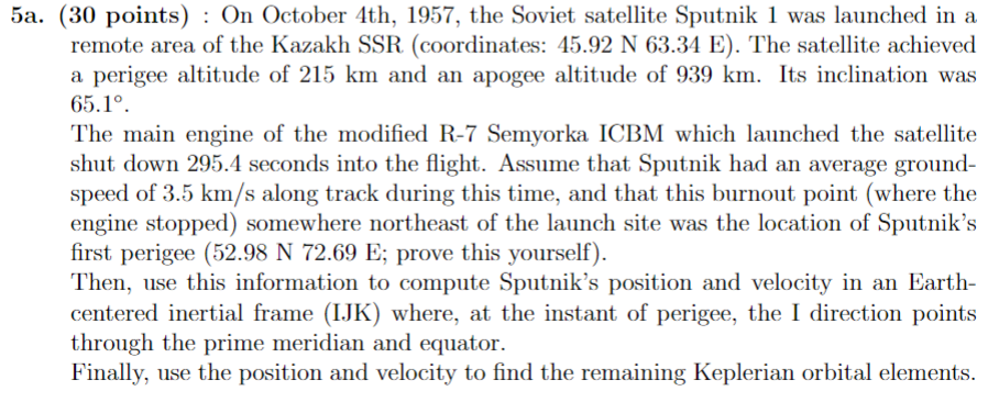 5a. (30 points) : On October 4th, 1957, the Soviet | Chegg.com