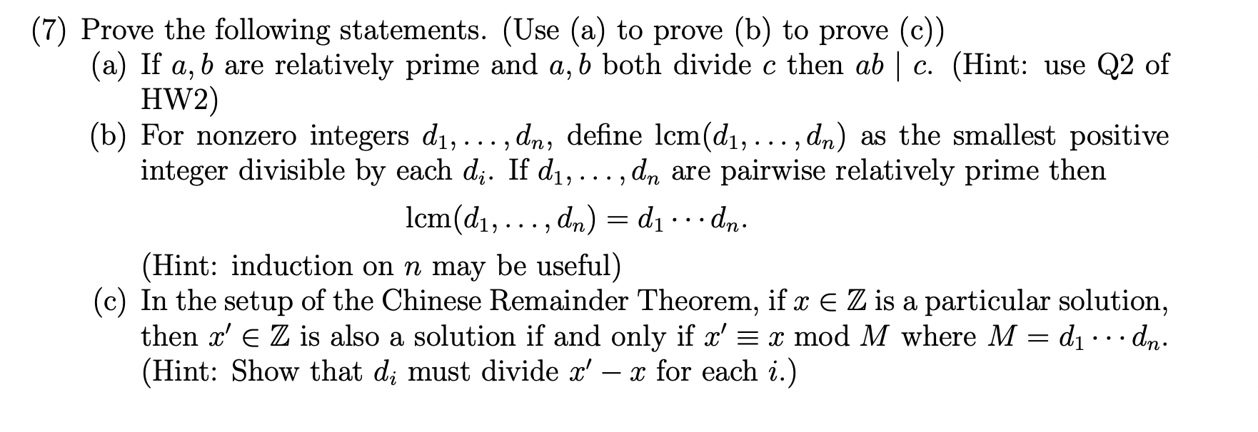 Solved 7) Prove the following statements. (Use (a) to prove | Chegg.com