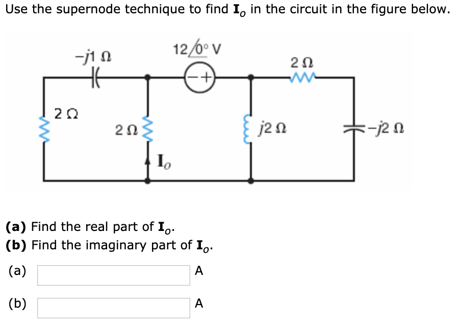 Solved Use the supernode technique to find I, in the circuit | Chegg.com