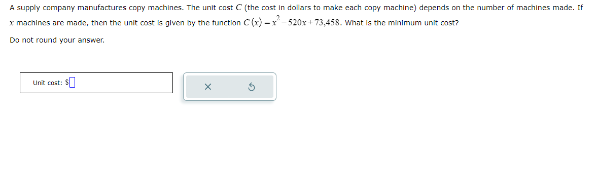 Solved A supply company manufactures copy machines. The unit | Chegg.com