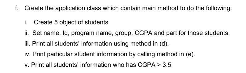 Solved Given the declaration of Student class. class | Chegg.com