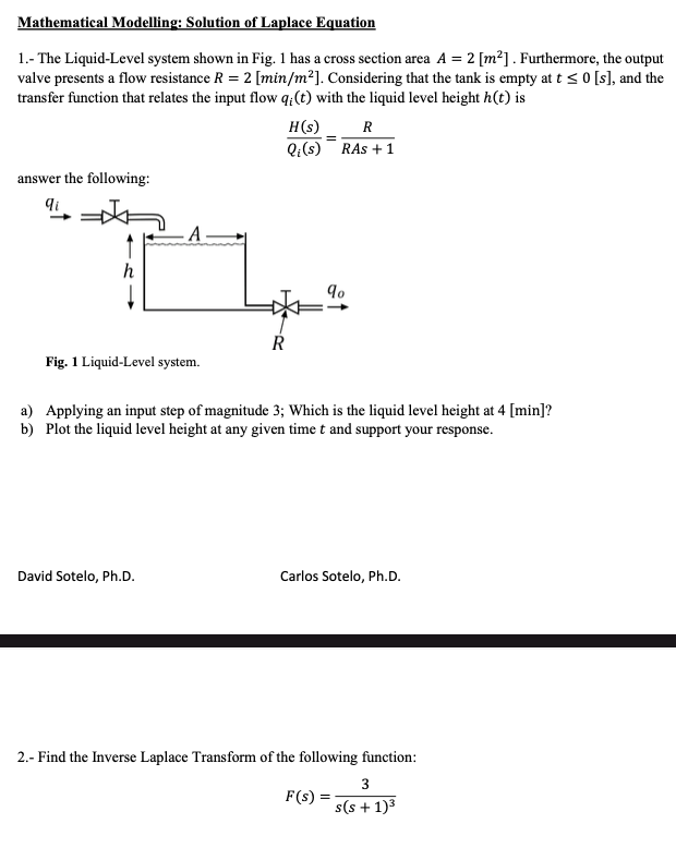 Solved Mathematical Modelling: Solution of Laplace Equation | Chegg.com