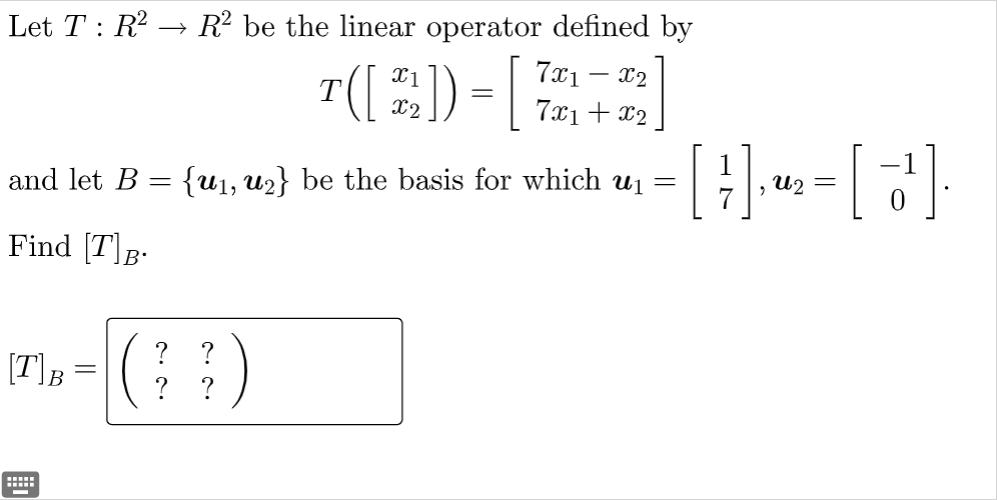 Solved Let T:R2→R2 be the linear operator defined by | Chegg.com