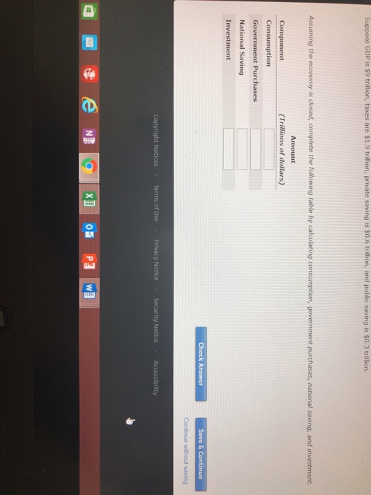Solved Suppose GDP is $9 trillion, taxes are $1.9 Trillion, | Chegg.com