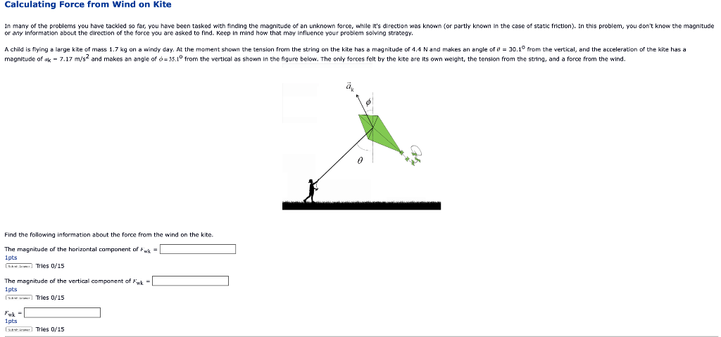Solved Calculating Force from Wind on Kite In many of the | Chegg.com