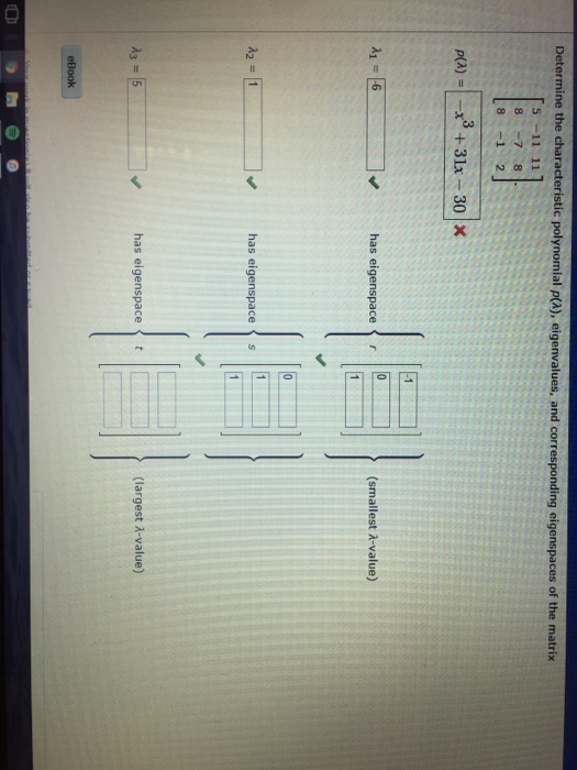 Determine the characteristic polynomial p(lambda), | Chegg.com